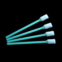 China Rectangle Sponge Tipped Swab White Foam Green Stick for sale