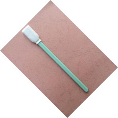 China Sterile Rectangular Microfiber Swab with Green PP Stick for Printer Cleaning for sale