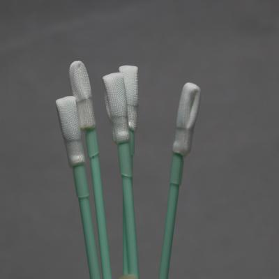 China 165mm Length Lint Free Dust Free Dacron Swab with Green Rigid Handle for Cleanroom Use for sale