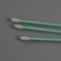 China 165mm Length Lint Free Dust Free Dacron Swab with Green Rigid Handle for Cleanroom Use for sale