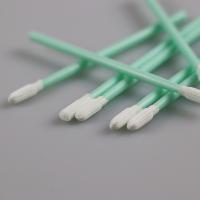 China China Manufacture Industrial Green Handle Disposable Polyester Swabs For Electronics for sale