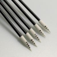 China Spiral Point Head Disposable Foam Cleaning Swabs With Black Handle 67mm Length for sale