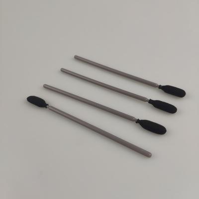 China Cleanroom Dust Free Gray Handle Foam Tip Swab With Black Head for sale