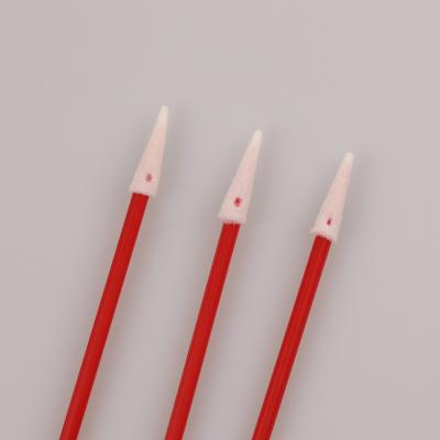 China 100pcs Industrial Use Red PP Stick Mini Pointed Foam Swab For Headset Cleaning for sale