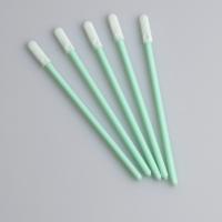 China 70mm Double Knitted Flat Mini Head Polyester Swab Applicator With PP Stick for sale