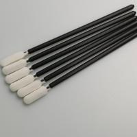 China Round Head Cleanroom Foam Swab 93mm Lint Free With Black Handle for sale