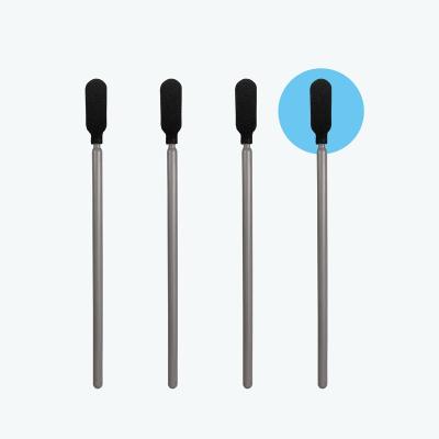 China Lint Free Industrial Use Black Cleanroom Foam Swab With Grey Stick for sale