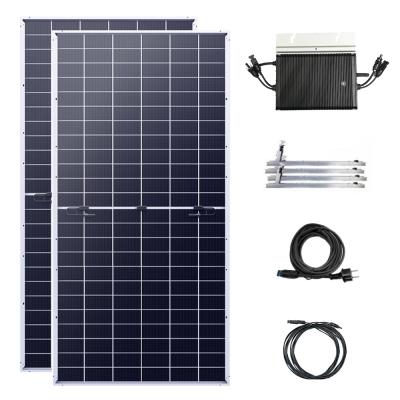 China 800W 1000w Monocrystalline Micro Inverter Complete Home Kit Solar Panel for Balcony Solar System 1KW MPPT Controller 220V Output for sale