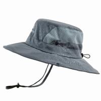 China Summer Men'S Outdoor Leisure Big Brim Two Styles Fisherman Hat With Windproof Rope for sale