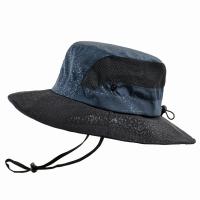 China Summer Men'S Outdoor Leisure Big Brim Two Styles Fisherman Hat With Windproof Rope for sale