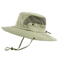 China Summer Men'S Outdoor Leisure Big Brim Two Styles Fisherman Hat With Windproof Rope for sale