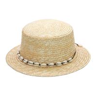 China New Parent-Child Straw Shell Decoration Holiday Beach Straw Hat for sale