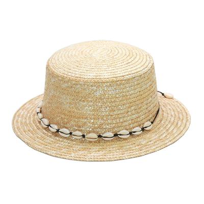 China New Parent-Child Straw Shell Decoration Holiday Beach Straw Hat for sale
