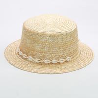 China New Parent-Child Straw Shell Decoration Holiday Beach Straw Hat for sale