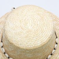 China New Parent-Child Straw Shell Decoration Holiday Beach Straw Hat for sale