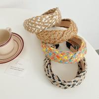 China Simple Multi-Color  Cross Straw Vintage Headband With Wide-Brimmed For Women for sale