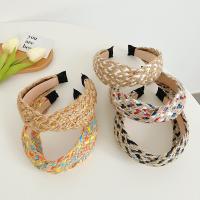 China Simple Multi-Color  Cross Straw Vintage Headband With Wide-Brimmed For Women for sale