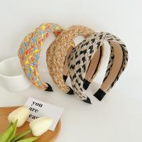China Simple Multi-Color  Cross Straw Vintage Headband With Wide-Brimmed For Women for sale