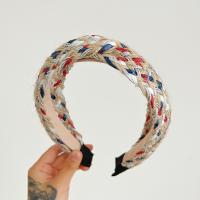 China Simple Multi-Color  Cross Straw Vintage Headband With Wide-Brimmed For Women for sale