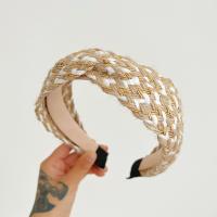 China Simple Multi-Color  Cross Straw Vintage Headband With Wide-Brimmed For Women for sale