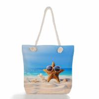China Beach Shell Pineapple Print Thick Rope Large Capacity Beach Bag For Outside for sale