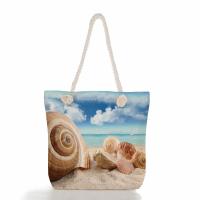 China Beach Shell Pineapple Print Thick Rope Large Capacity Beach Bag For Outside for sale