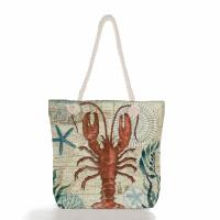 China Octopus Turtle Print Thick Rope Vintage Beach Bag large capacity For Women for sale