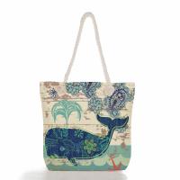 China Octopus Turtle Print Thick Rope Vintage Beach Bag large capacity For Women for sale