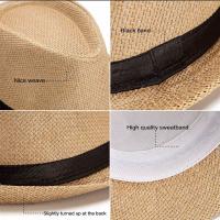 China Vintage Rolled Outdoor Beach Sunshade Multi-Color Straw Hat For People for sale