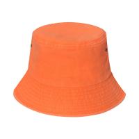 China Retro Simple Breathable Fluorescent Cotton Bucket Hat For Women for sale