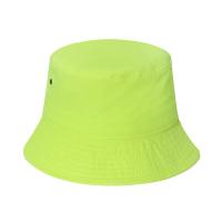 China Retro Simple Breathable Fluorescent Cotton Bucket Hat For Women for sale