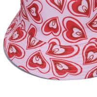 China Summer Heart Print Double-Sided Sunscreen Fisherman Hat For Women for sale