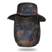 China Sun protection hat Men's fishing hat camouflage visor visor face cover summer outdoor fisherman hat sun hat for sale
