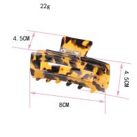 China Acrylic Square Hair Claw  Black And White Check And Leopard Print Hair Clip For Women for sale