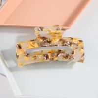 China Acrylic Square Hair Claw  Black And White Check And Leopard Print Hair Clip For Women for sale