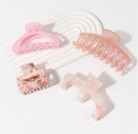 China Acetic acid  French hair clip Ponytail shark clip 4pcs one set for sale