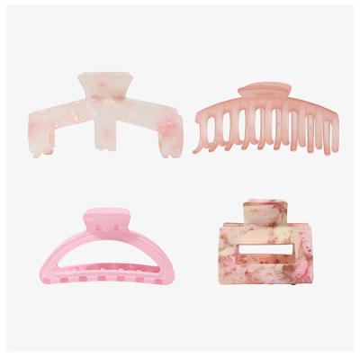 China Acetic acid  French hair clip Ponytail shark clip 4pcs one set for sale