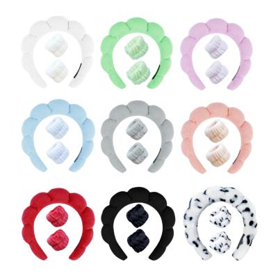 China Twist sponge high calvaria SPA head band  washing Face makeup headband set for sale