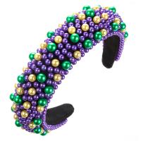China Wholesale Baroque sponge pearl hair band  Hand beaded polychromatic amine wide edge headband for sale