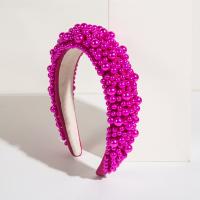 China Wholesale Baroque sponge pearl hair band  Hand beaded polychromatic amine wide edge headband for sale