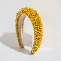 China Wholesale Baroque sponge pearl hair band  Hand beaded polychromatic amine wide edge headband for sale