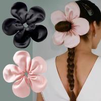 China Large Flower Hair Scrunchie Summer Hair Tie for sale