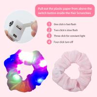 China New LED mesh large scrunchie Luminous Hair Tie for sale