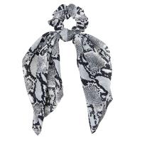 China Ribbon Scrunchies Leopard pattern fabric hair tie for sale
