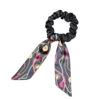 China Wrinkle Bow streamer scrunchies printing hair accessories for sale