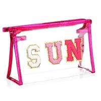 China PVC transparent alphabet makeup bag Zipper clutch bag Portable waterproof travel storage bag for sale