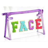 China PVC transparent alphabet makeup bag Zipper clutch bag Portable waterproof travel storage bag for sale