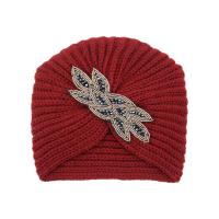 China Crystal accessories Knit hat Heavy beaded hat warm woolen hat for sale