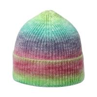 China Cross border tie dye gradient knit hat Rainbow warm thick woolen hat for sale