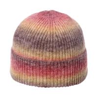 China Cross border tie dye gradient knit hat Rainbow warm thick woolen hat for sale